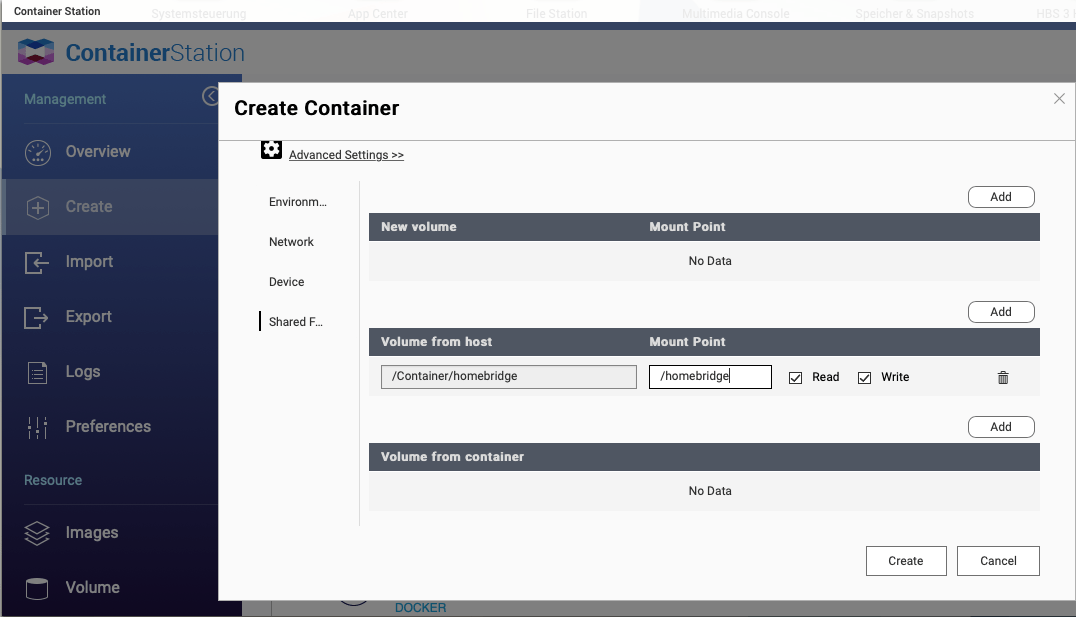 Homebridge Docker Container auf QNAP installieren | smart-live.net ...